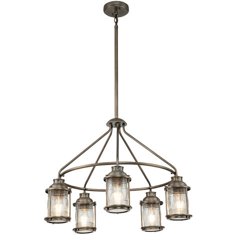 Elstead Kichler Ashland Plafón Exterior Colgante Bronce Bruñido, IP44
