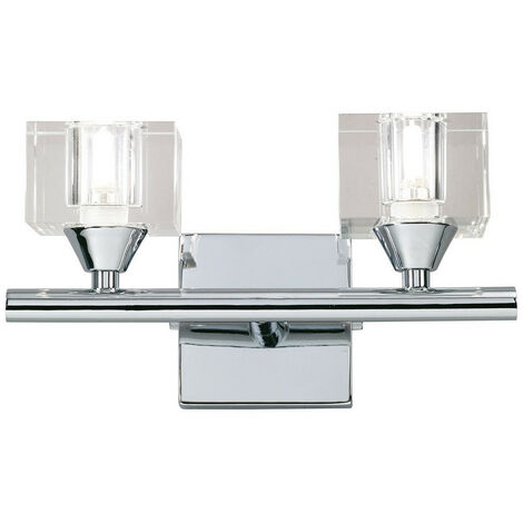 Inspired Mantra Cuadrax Aplique Switched 2 Luces G9, Cromo Pulido