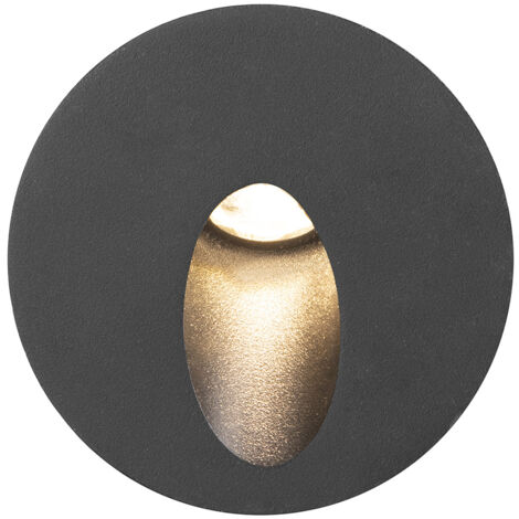 Forlight Icon Round LED-Wandeinbauleuchte für den Außenbereich, Schwarz ...