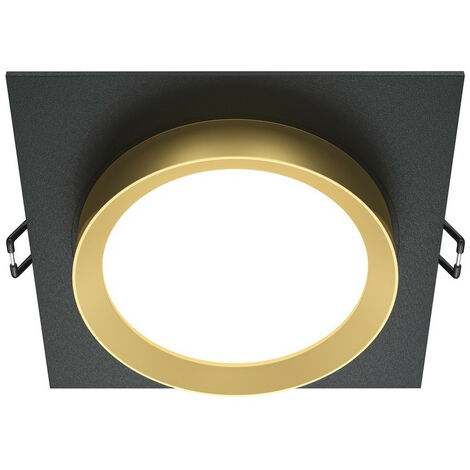 Maytoni Hoop Quadratisches Einbau-Downlight Schwarz, Gold GX53