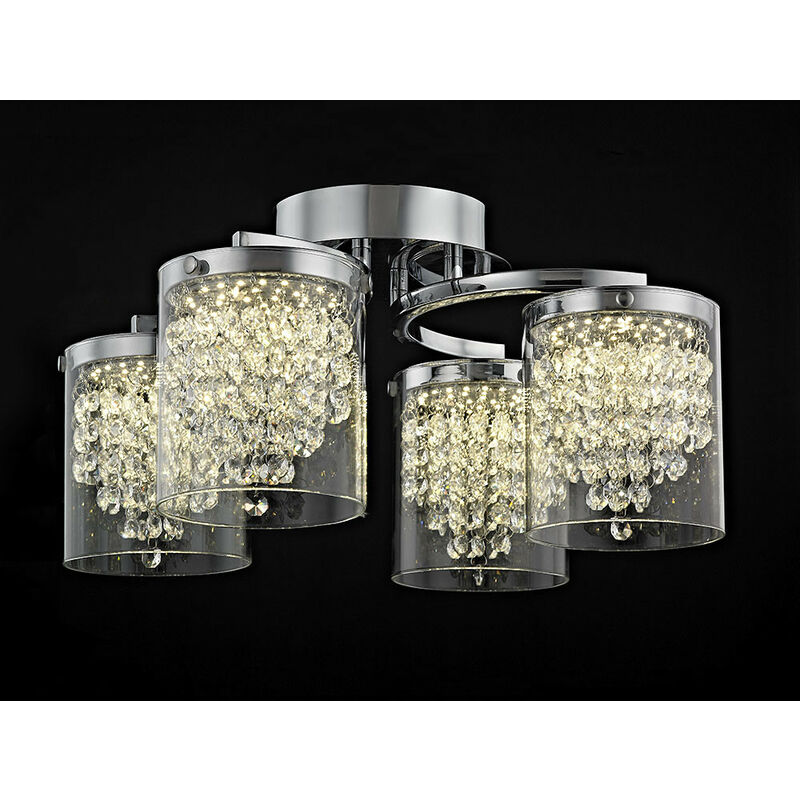 Impex Florina 4 luci LED da incasso cromate
