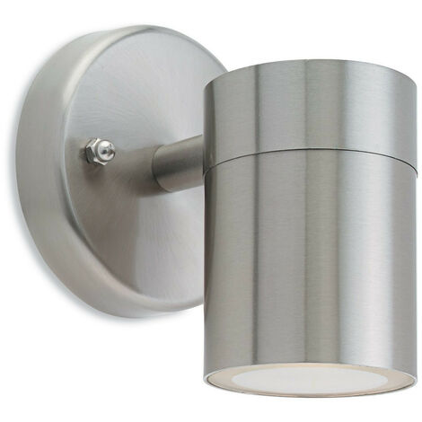 Firstlight Fusion - Applique singola a 1 luce in acciaio inox IP44, GU10