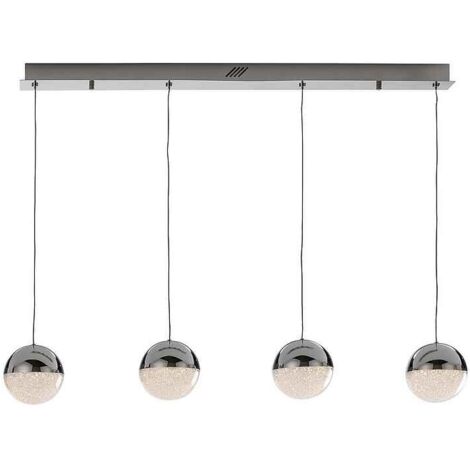 Schuller Sphere - Sospensione a soffitto con barra LED integrata cromata