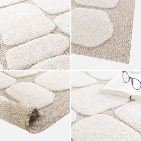 Moqueta interior con motivo étnico imitación adoquín, beige y crema ...