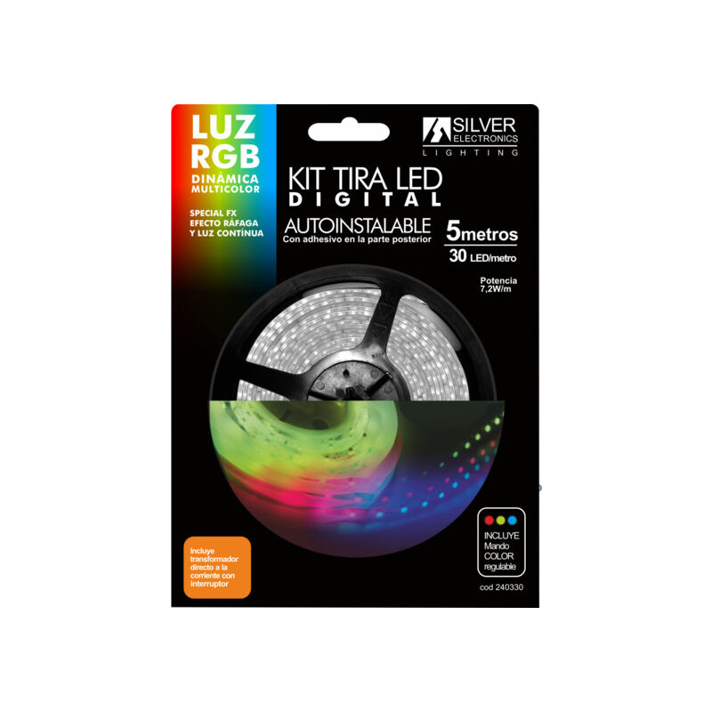 Kit Strip Led 5m 12v 7,2w/m Light Rgb Ip20 Includes Power Supply And ...