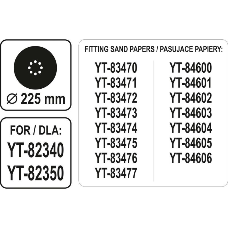 Yato YT-82353 disc de Schleifscheibe de support de disc sander