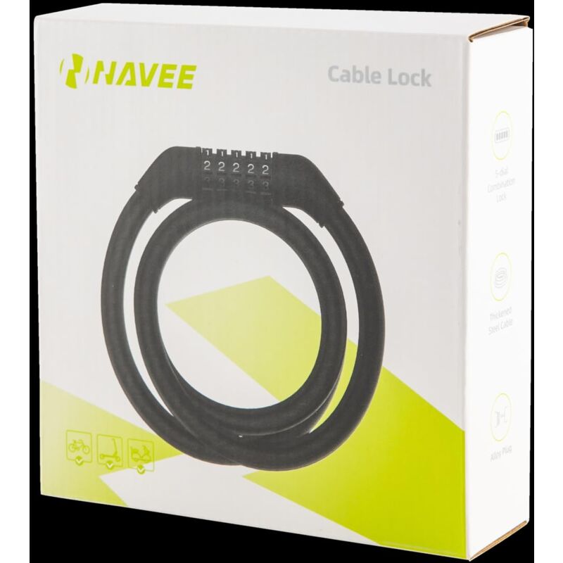 NAVEE NAVLOCK Vorhängeschloss, Erwachsene Unisex, Schwarz