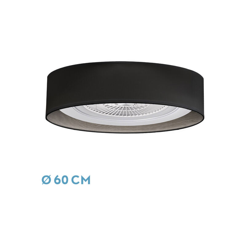 FABRILAMP Tania Fan 72w Black/Wood Grey 8000lm 5 Blades 3col Remote ...