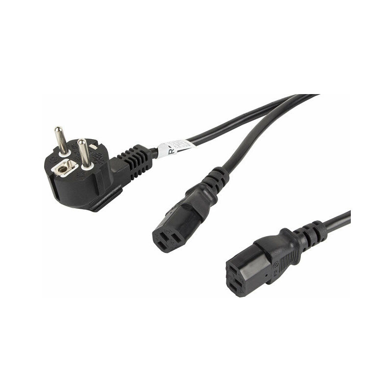 Netzkabel lanberg schuko cee 7/7 auf 2x iec320 c13 2m