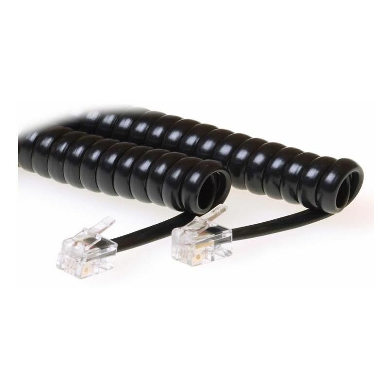 ACT Telefonkabel mit Spirale 1,5 m Schwarz - Festnetz-Telefonkabel (1,5 ...