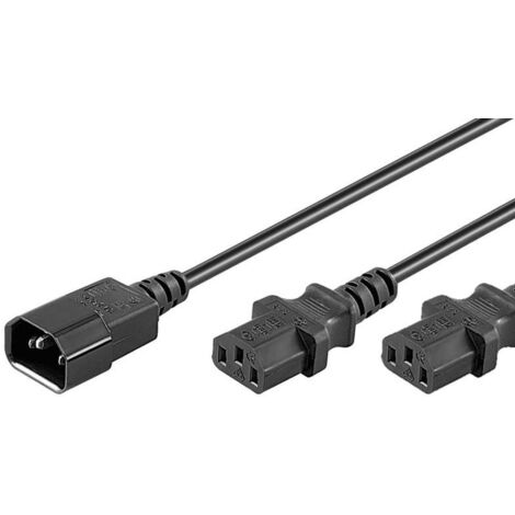 Microconnect PE061306 cable de transmission Black 0.6 m C14 coupling ...