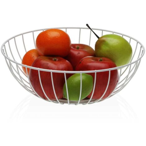 Obstschale versa Flandern Metall Stahl Holz mdf 28 x 10 x 28 cm