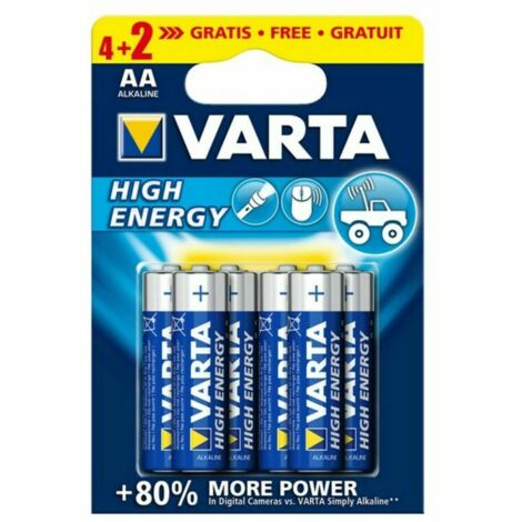 Varta High Energy - Pack of 6 Alkaline-Batterien (LR6, AA) Farbe Blau