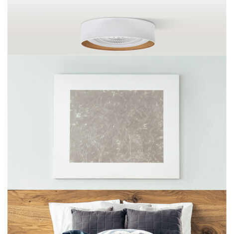 FABRILAMP Tania Fan 72w White/Clear Wood 8000lm 5 Blades 3col Remote ...