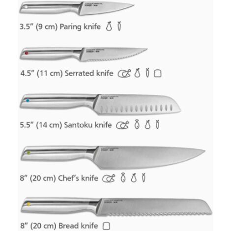 Set de Messer de Stahl Joseph Joseph Elevate mit Tablett de Bambus zur Aufbewahrung in der ...