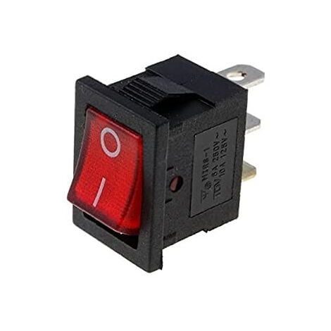 Einpoliger Wippschalter OFF-ON leuchtend ROT 3A