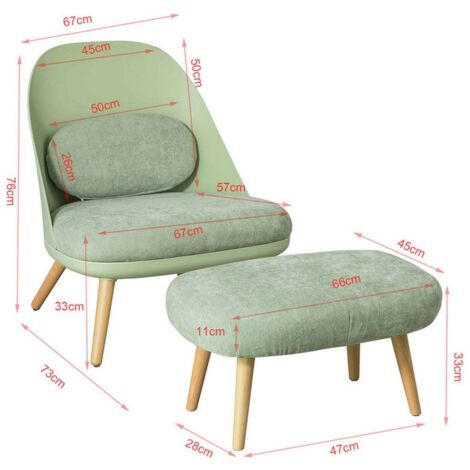 SoBuy FST63-GR Einzelsessel mit Hocker und Rückenkissen Relaxsessel ...
