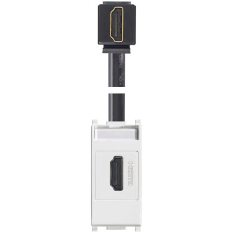 VIMAR - 14346.H Conector HDMI 2.1b con cable de 90°, blanco