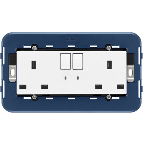 VIMAR - 19222.LB 2 enchufes 2P+T 13A Inglés int+indicador luz blanca