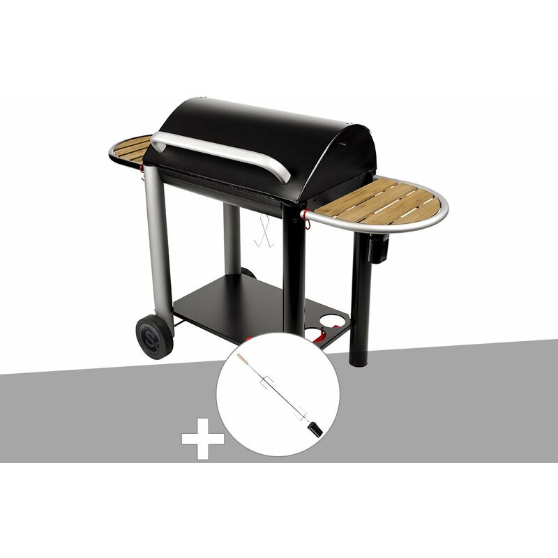 Barbecue charbon Vulcano 3000 + Kit tournebroche - Somagic