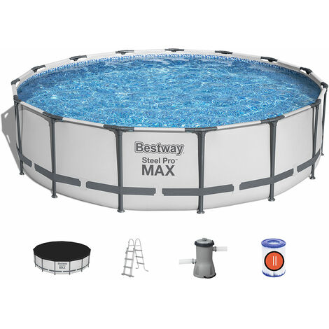 Kit piscine tubulaire Bestway Steel Pro Max ronde 4,57 x 1,07 m + 6 cartouches de filtration