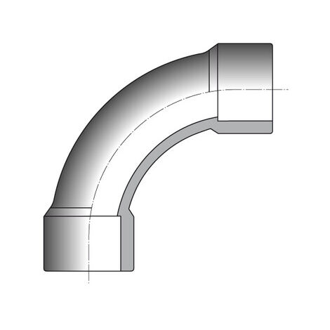 Courbe injectée PVC pression 90° femelle Ø 50 mm - Fitt
