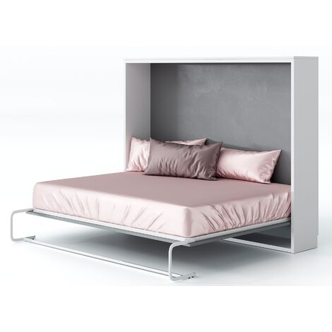 Lit escamotable horizontal 90x200 Molane-Coffrage Cambrian-Façade Blanche