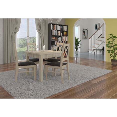 Petite table à manger carrée 80-80cm en bois clair sonoma Orka