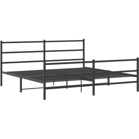 Cadre de lit métal 180x200 grand lit double pour chambre parentale ...