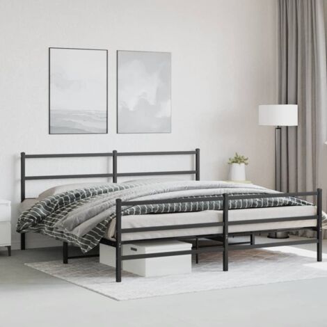Cadre de lit métal 180x200 grand lit double pour chambre parentale ...