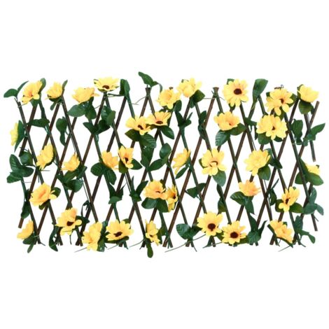 Treillis de lierre artificiel extensible x5 brise-vue jaune 180x30 cm ...