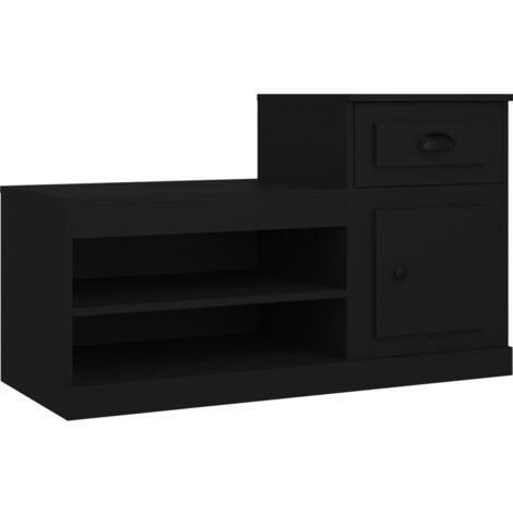 Meuble à chaussures noir design horizontal pour un rangement de hall ...