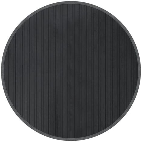 Tapis rond gris 100cm bambou