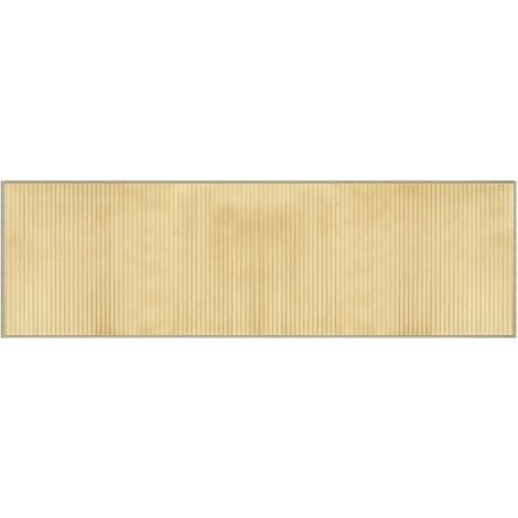 Tapis rectangulaire naturel clair 60x200 bambou