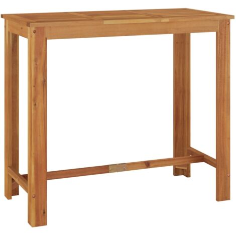 Table haute de jardin et tabourets en bois d'acacia gris pour balcon ...
