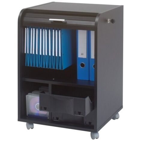 Caisson à rideau sur roulettes 2 tiroirs noir imprimé statue de la ...