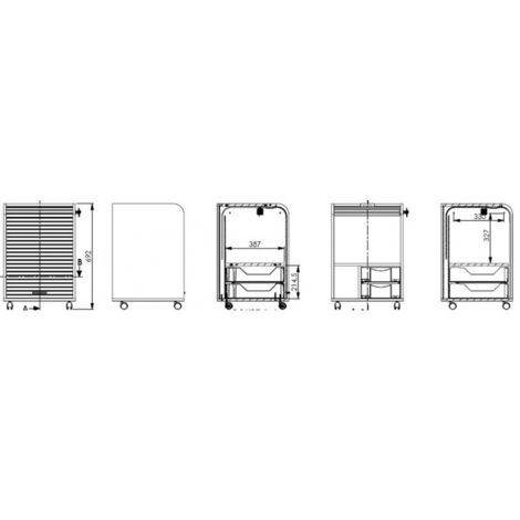 Caisson à rideau sur roulettes 2 tiroirs noir imprimé statue de la ...