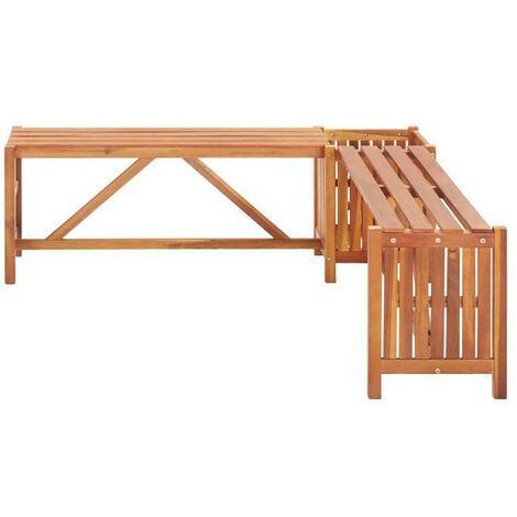 Banc de jardin avec jardinière acacia massif clair Tulak
