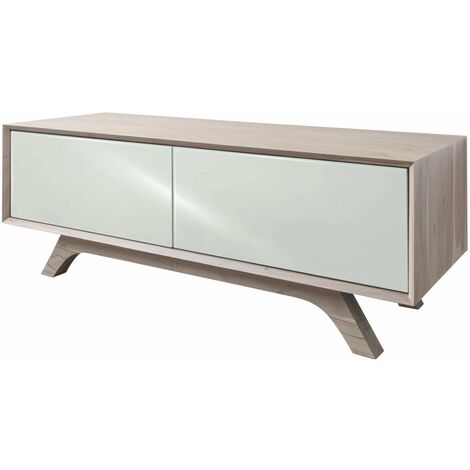 TROMSO 107 Mobile TV in legno di acacia e vetro - laccato / marrone ...