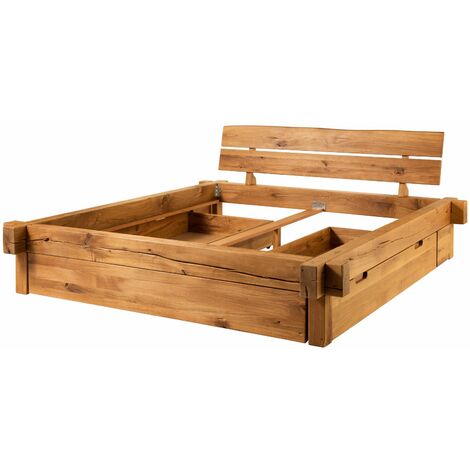 JANGALI 621 Letto matrimoniale a travi in legno di quercia selvatica ...