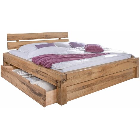 JANGALI 101 Letto matrimoniale a travi in legno di quercia selvatica ...