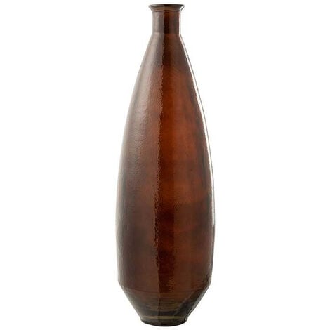 Vase ovale verre marron 27x81cm
