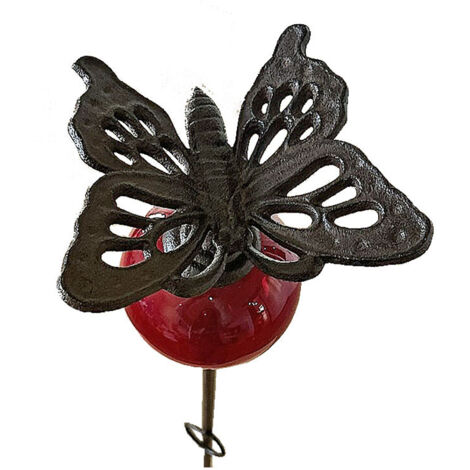 Tuteur de jardin en fonte ensemble de 3 tuteurs boules avec papillon ...