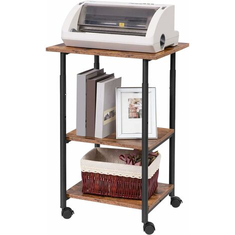 Kitchen Storage Trolley, Mobile Printer Stand, 3-Tier Printer Cart with ...