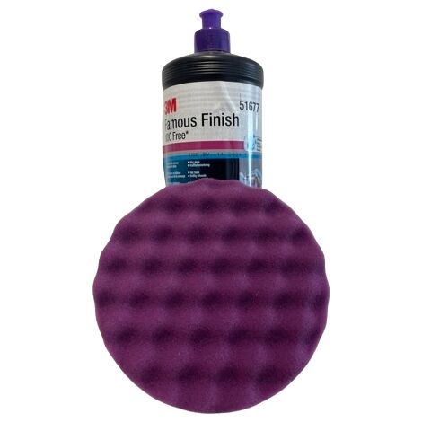 3M 51677 PASTA ABRASIVA FAMOUS FINISH LT 1 + 3M 33042 TAMPONE IN SPUGNA ...