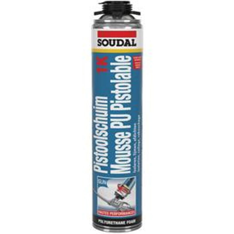 Mousse PU pistolable SOUDAFOAM GUN jaune aérosol 700ml - SOUDAL - 111126