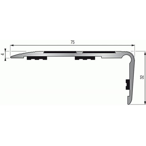 Nez de marche 6T 75x32mm adhésif butyle L 3m - DINAC - 663110