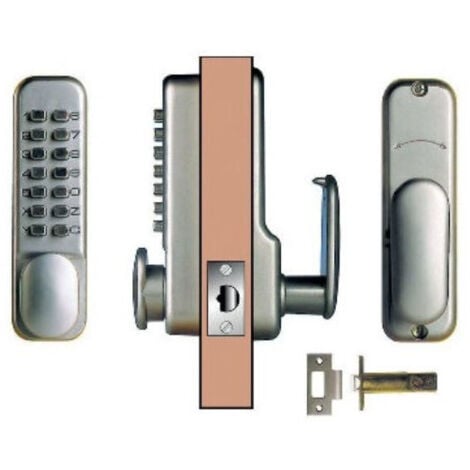 Verrou à code mécanique JOKEY 500 chrome satiné - LOKOD - 28103-J