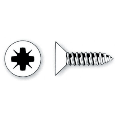 Vis à tôle tête fraisée cruciforme Z en acier zingué N6x9,5mm - GFD ...