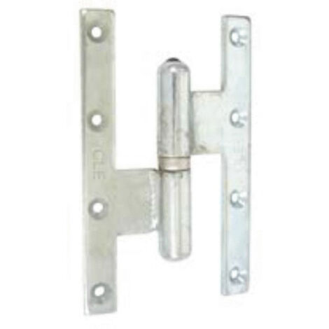 Paumelle picarde grand écartement bouts carrés zingué blanc 160x100mm ...